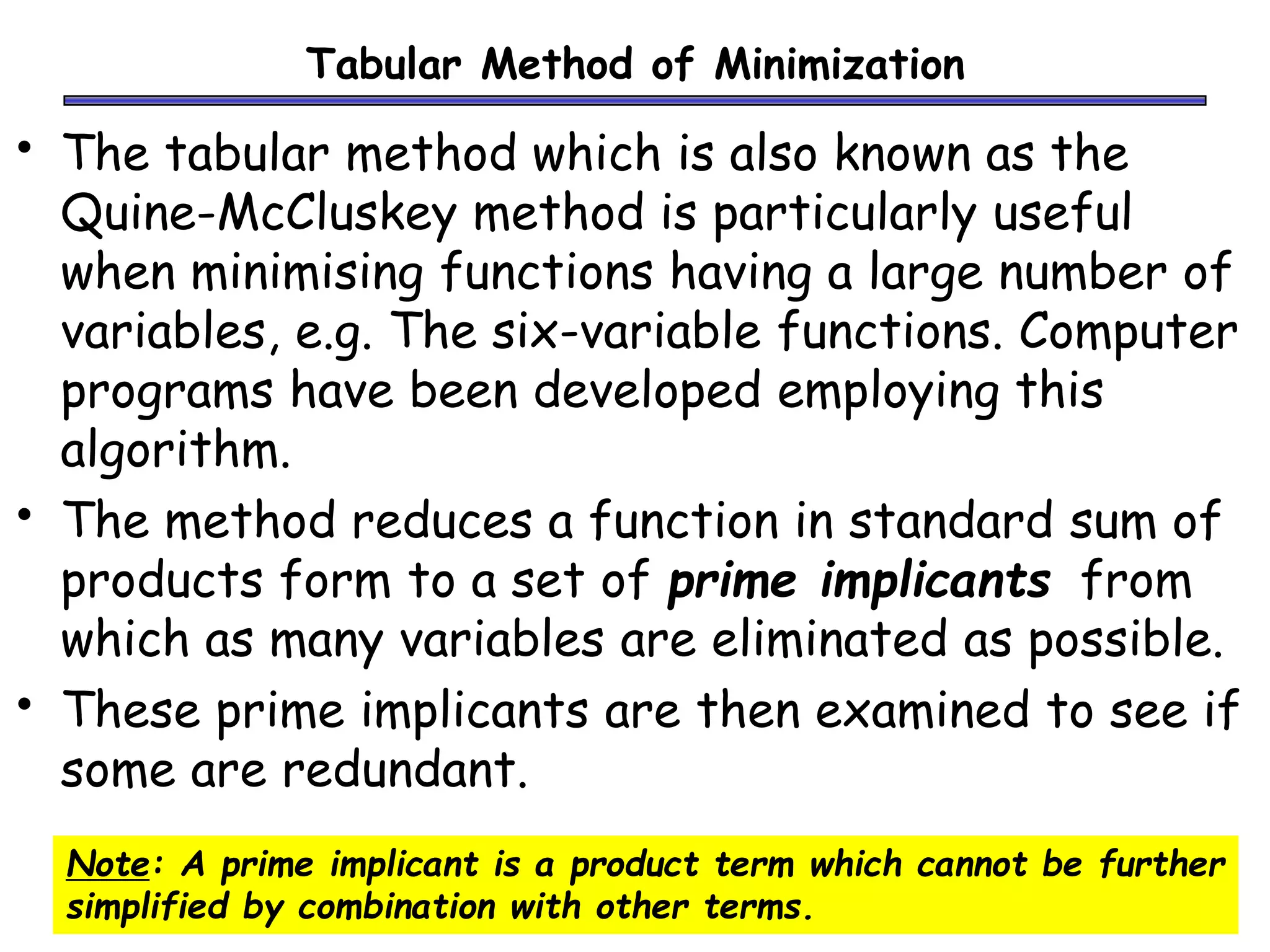 Minimization of Boolean Functions | PPT