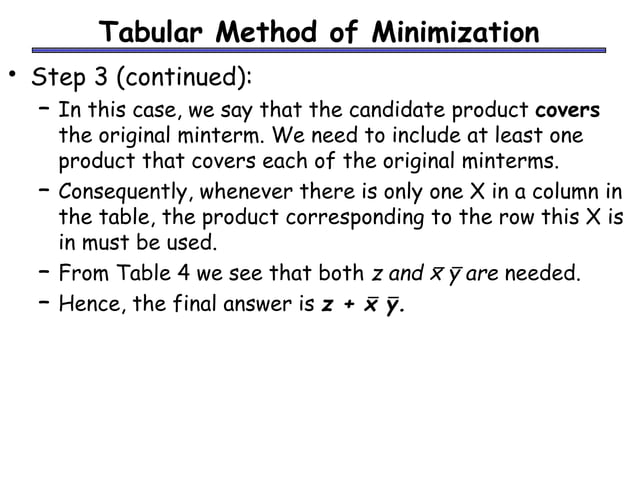 Minimization Of Boolean Functions Ppt