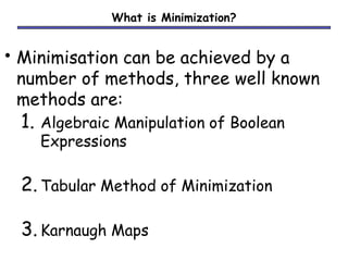 Minimization of Boolean Functions | PPT