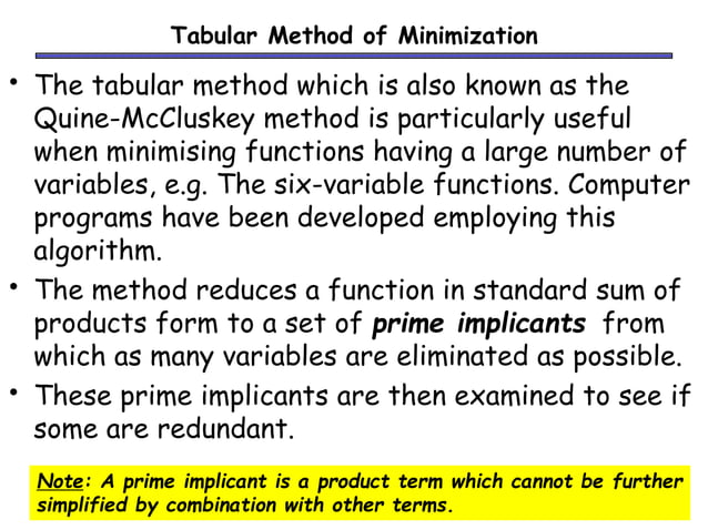 Minimization of Boolean Functions | PPT Minimization of Boolean Functions | PPT
