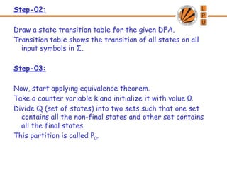 Minimization of a Deterministic Finite Automaton (DFA).pptx