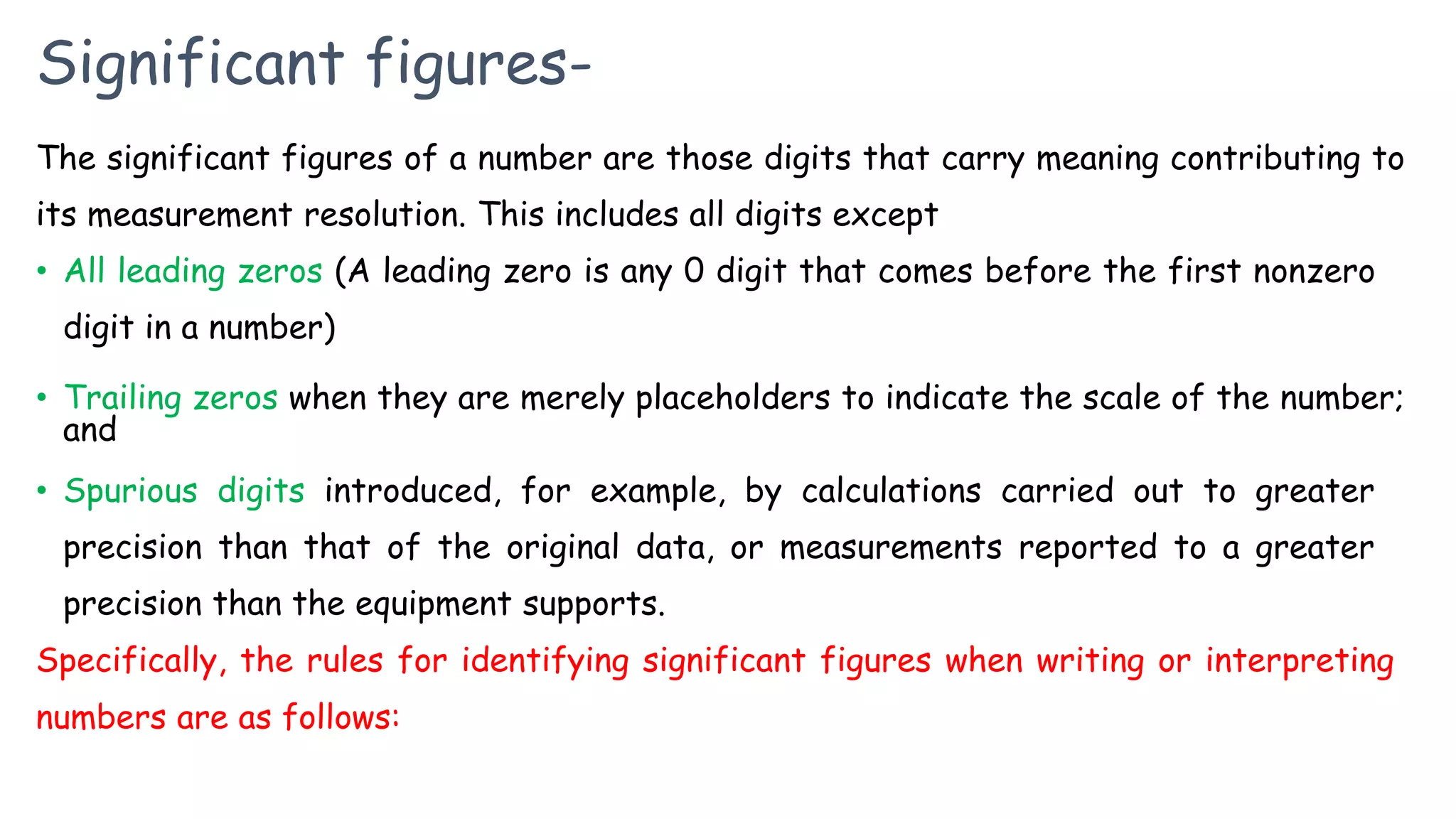 Minimization of errors, accuracy, precission, significant figures. | PPTX