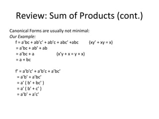Minimizing boolean | PPT