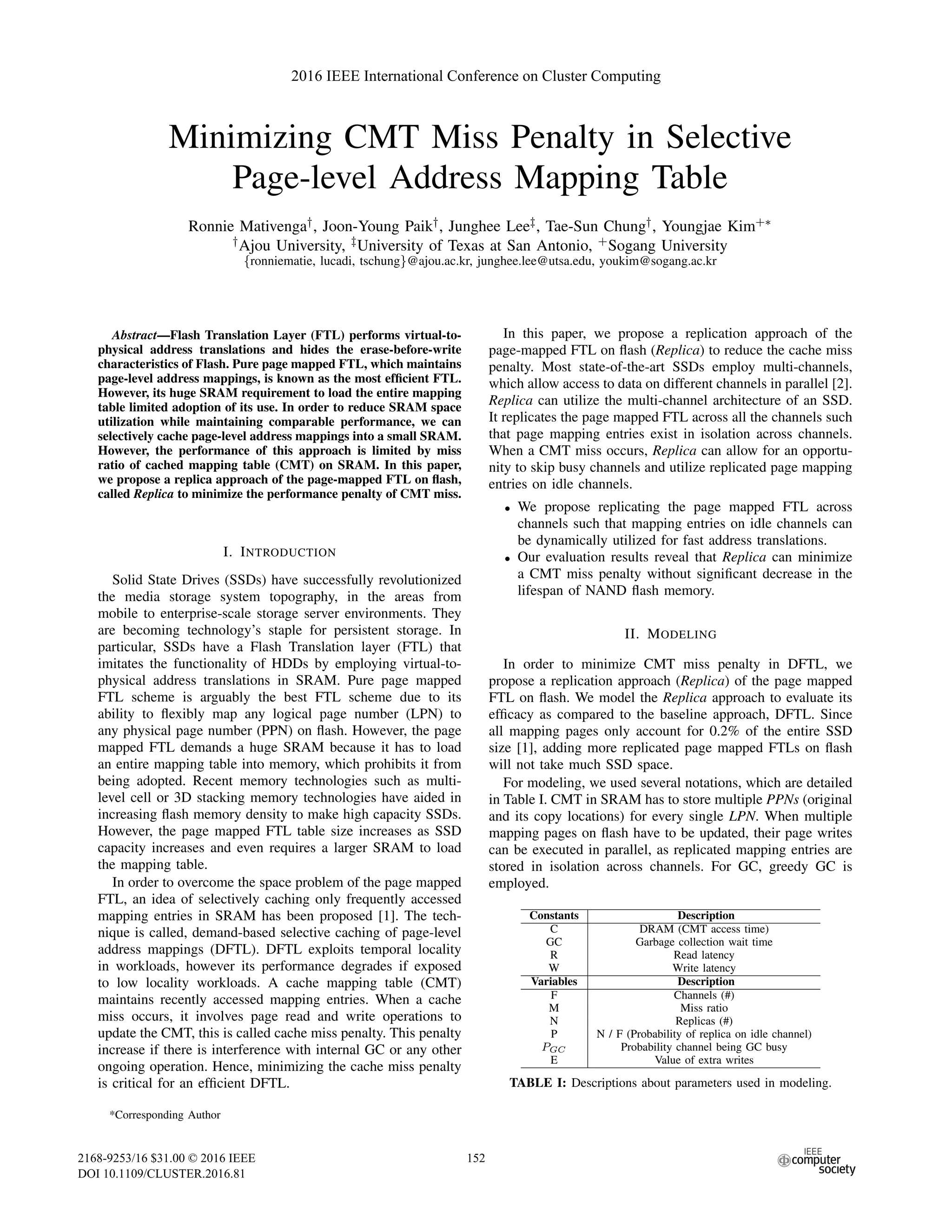 Minimizing cmt miss penalty in selective page level address mapping table | PDF