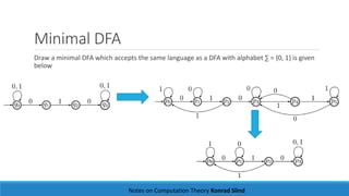 Minimizing DFA | PPT