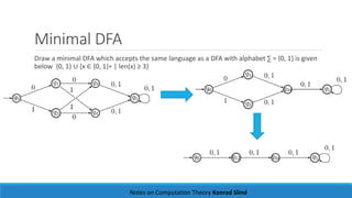 Minimizing DFA | PPT