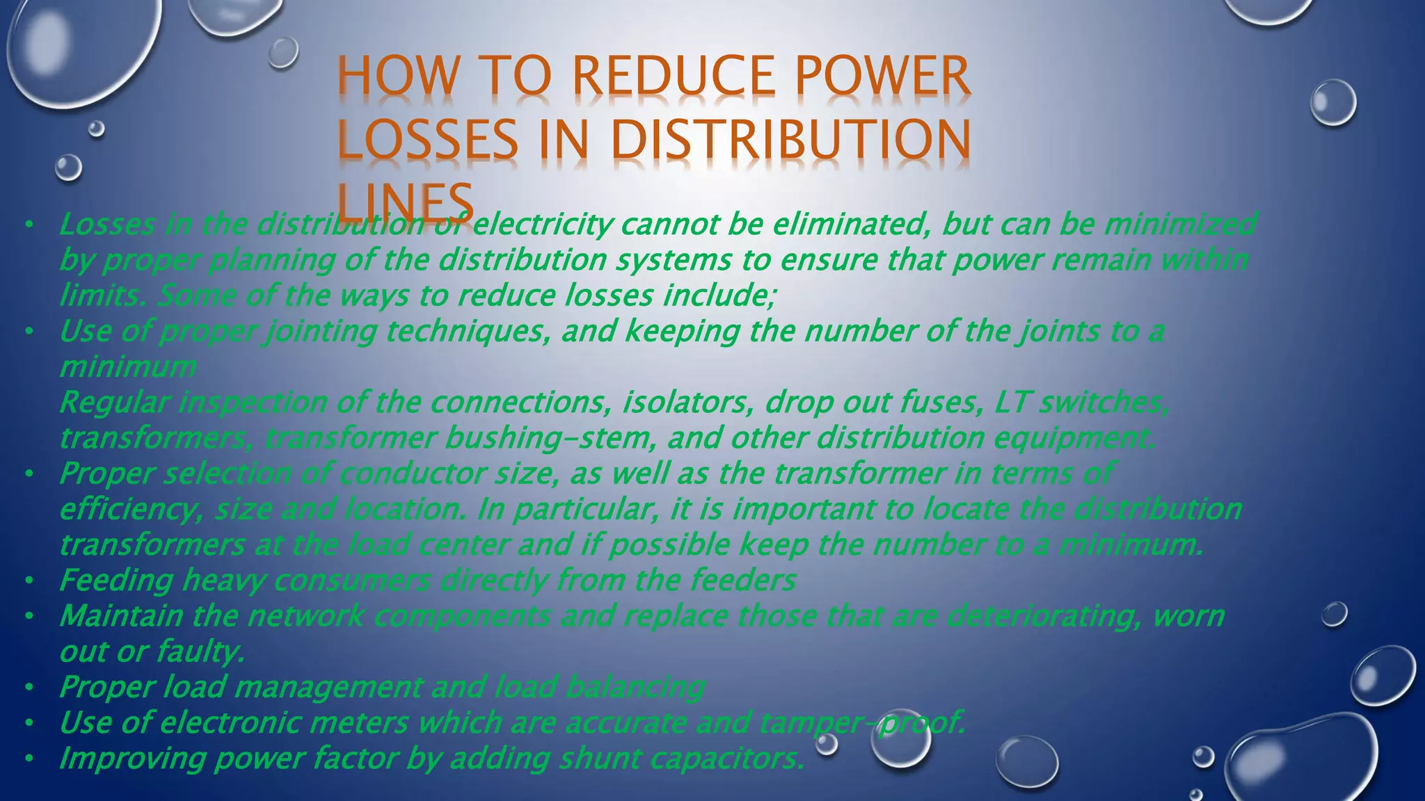 Minimizing Losses In Power Distribution System Pptx Gas And Electric Home Utilities