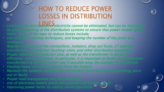 Minimizing losses in power distribution system | PPTX