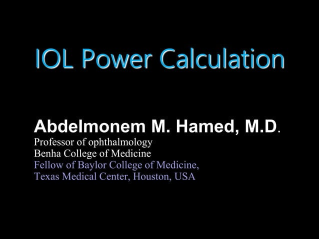 Minimizing wrong iol calculation | PPSX