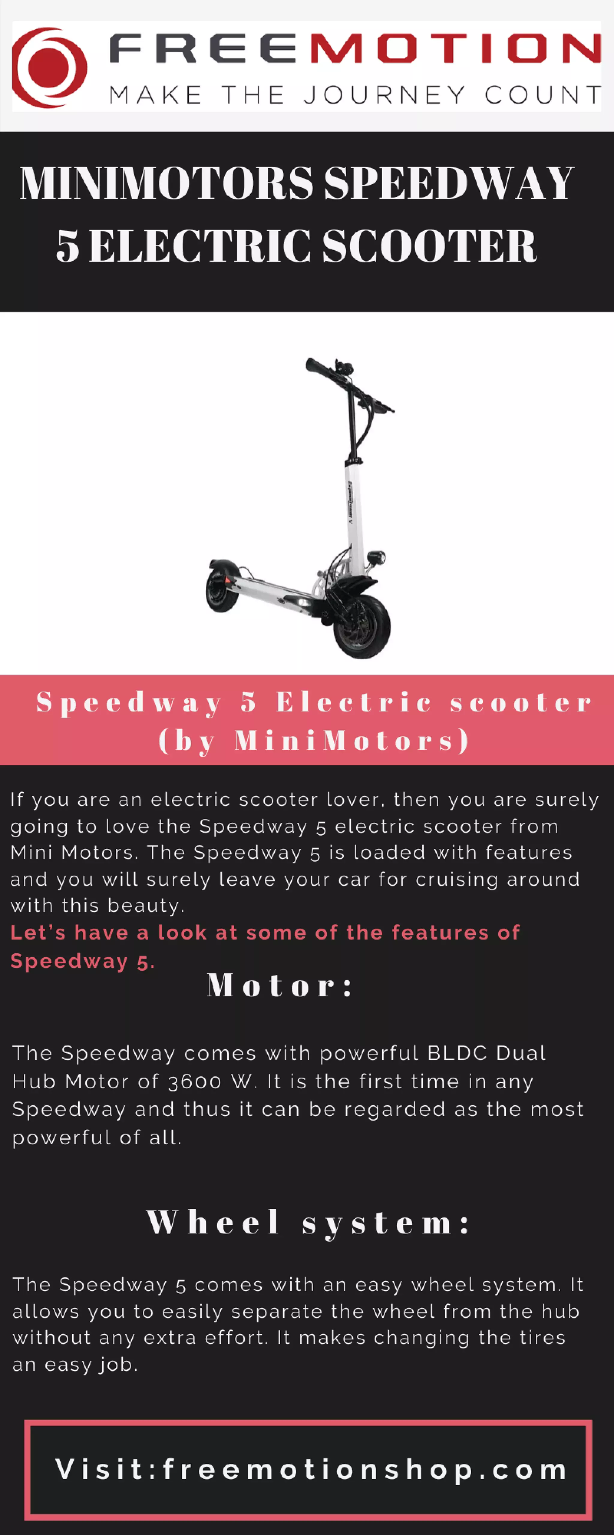 Minimotors Speedway 5 Electric Scooter- Freemotion | PDF