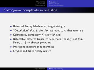 Minimum message length, simplicity, and truth | PDF | Databases | Computer Software and Applications