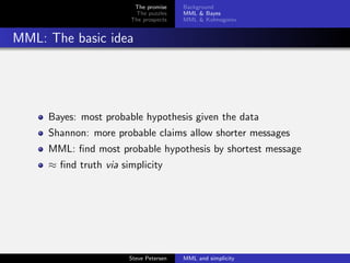 Minimum message length, simplicity, and truth | PDF | Databases | Computer Software and Applications