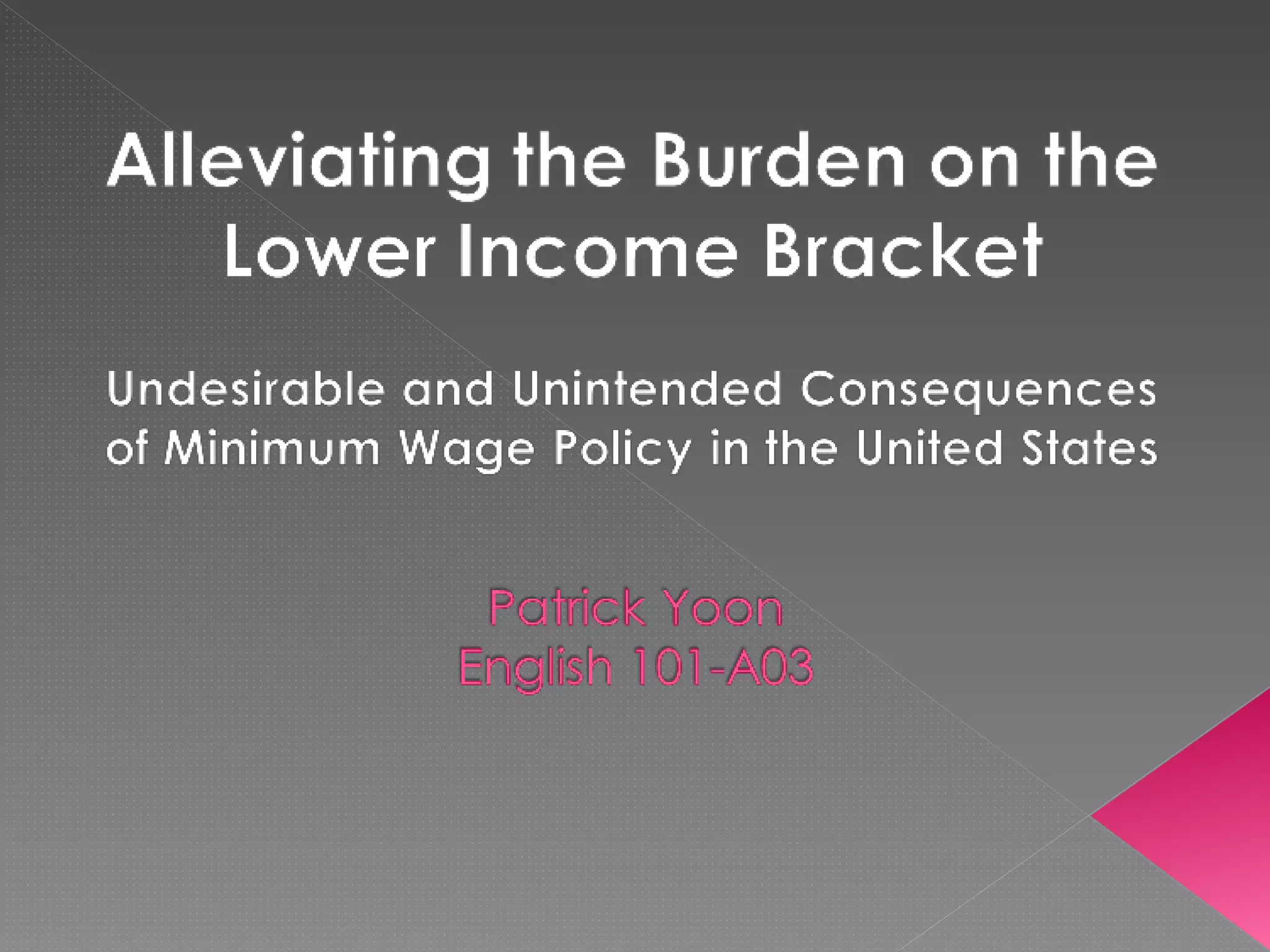 Minimum Wage Powerpoint | PPT