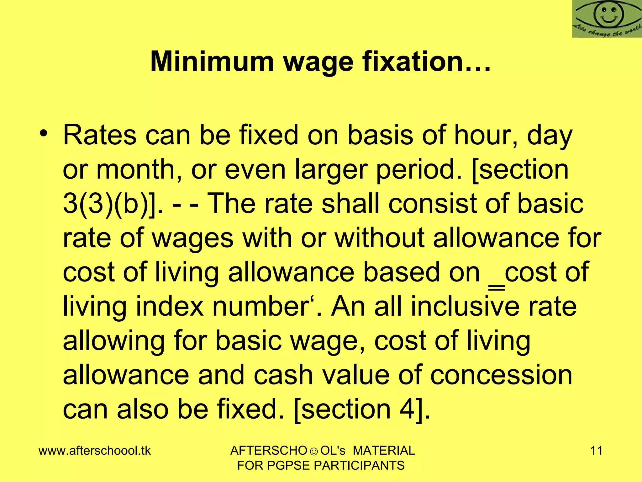 Minimum Wages Act, 1948 | PPS