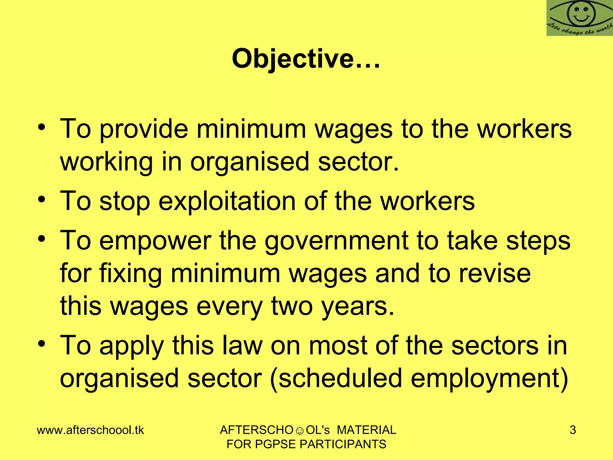 Minimum Wages Act, 1948 | PPS