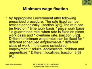 Minimum Wages Act, 1948 | PPT