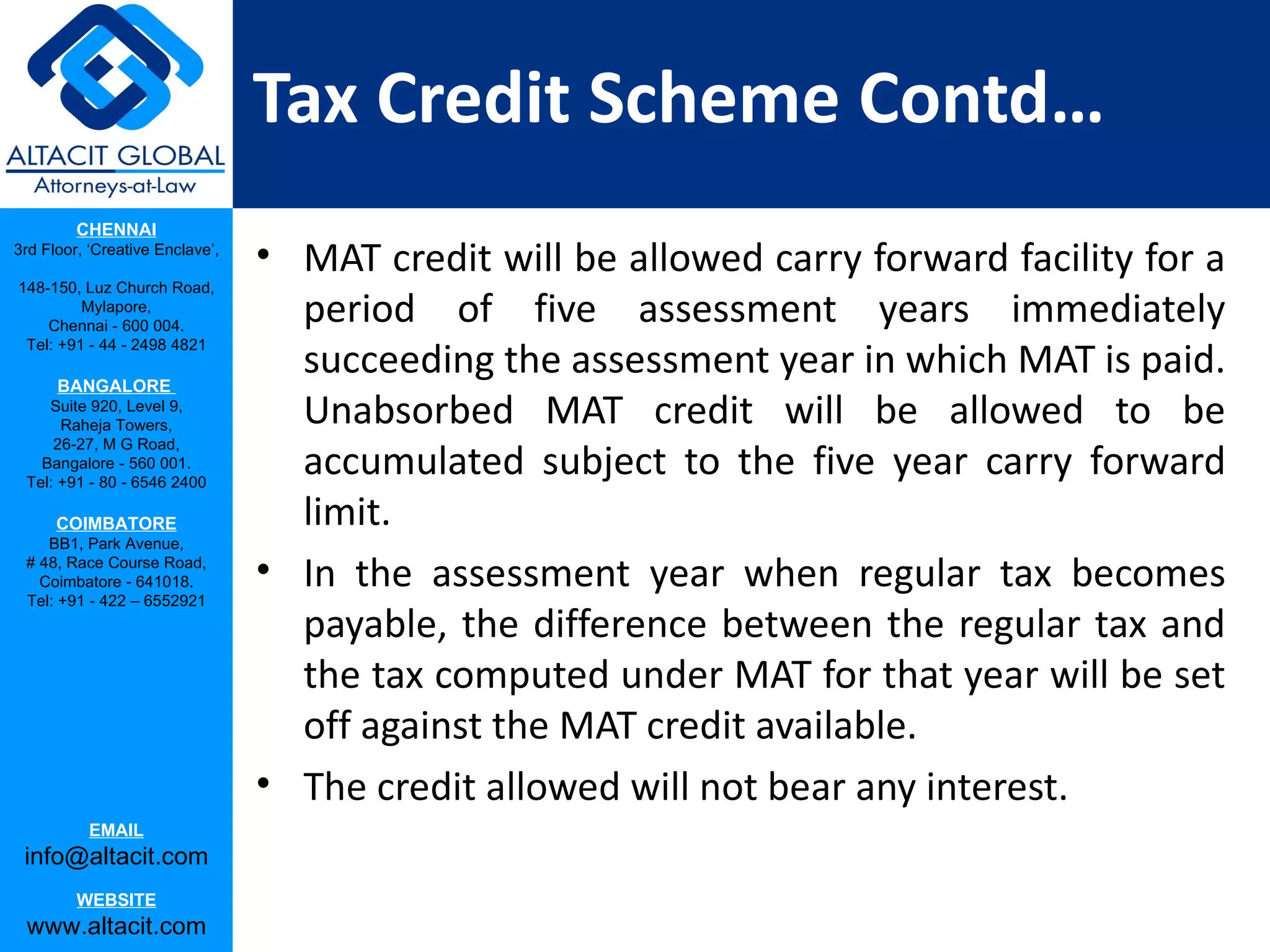 Minimum alternate tax | PPT