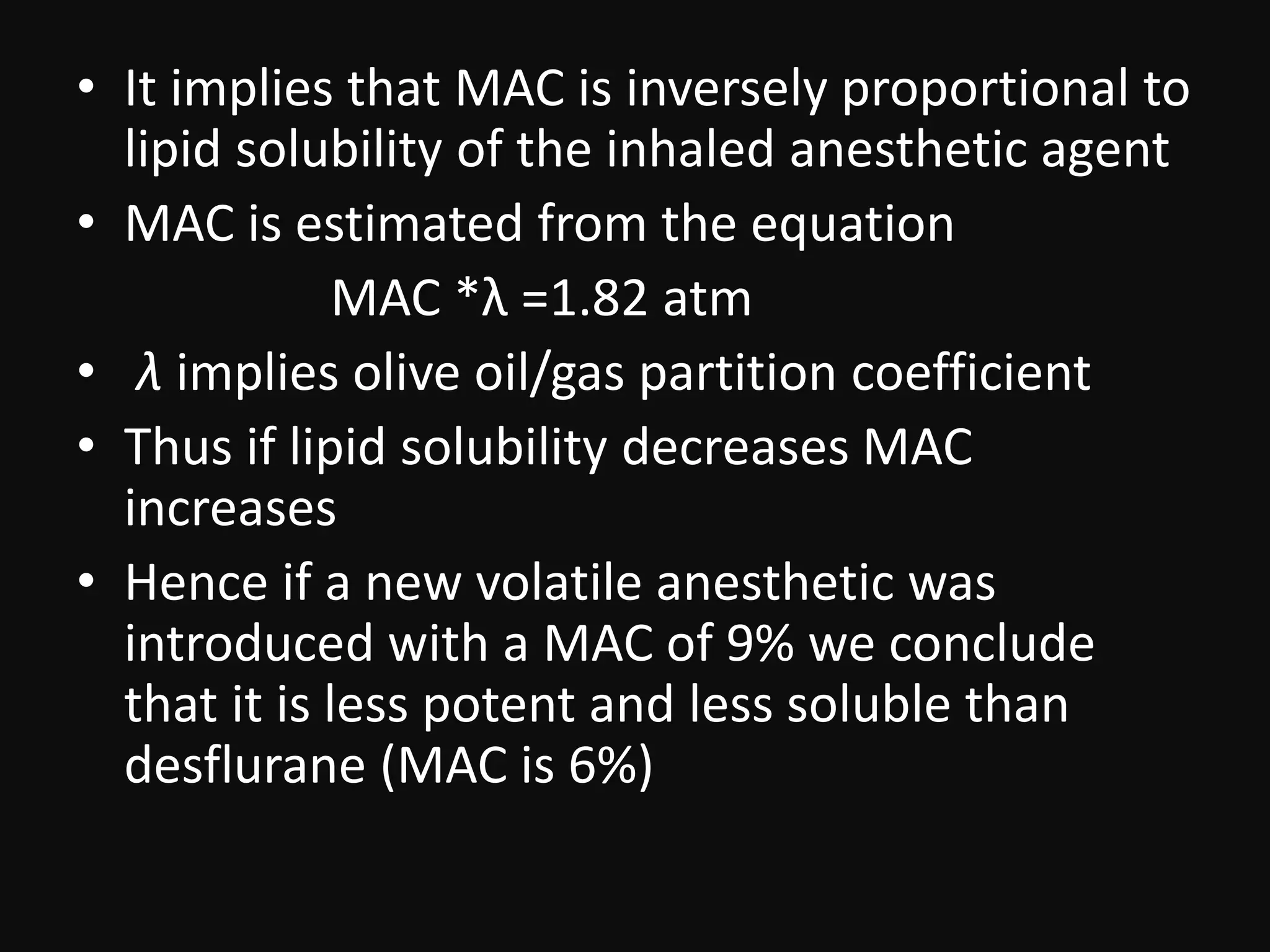Minimum alveolar concentration (mac) | PPTX