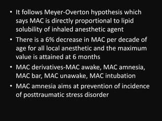 Minimum alveolar concentration (mac) | PPTX