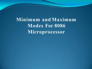Minimum and Maximum Modes of microprocessor 8086 | PDF