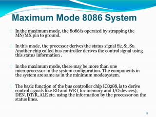 Minimum and Maximum Modes of microprocessor 8086 | PDF