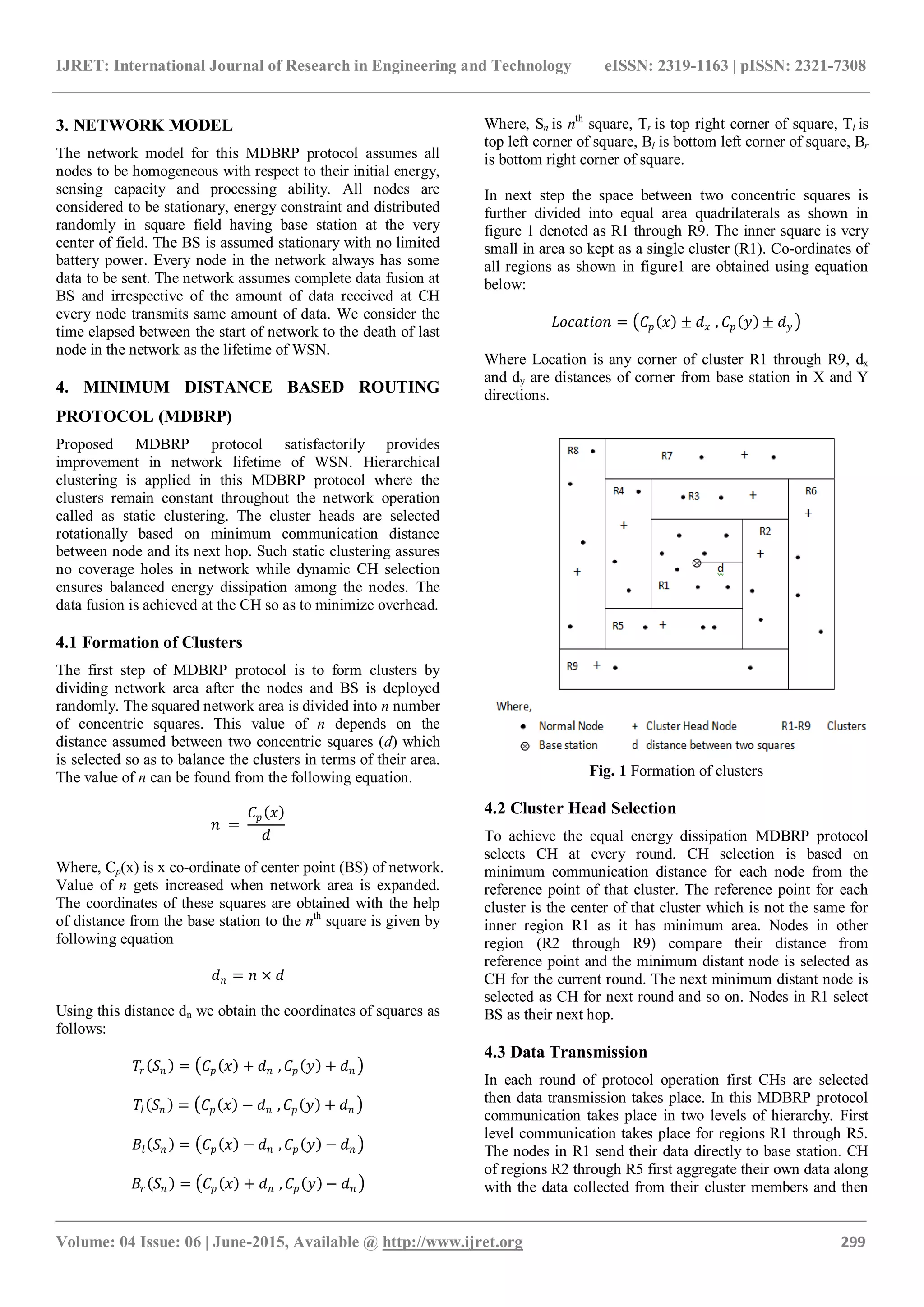 Minimum distance based routing protocol for lifetime improvement in wireless sensor network | PDF
