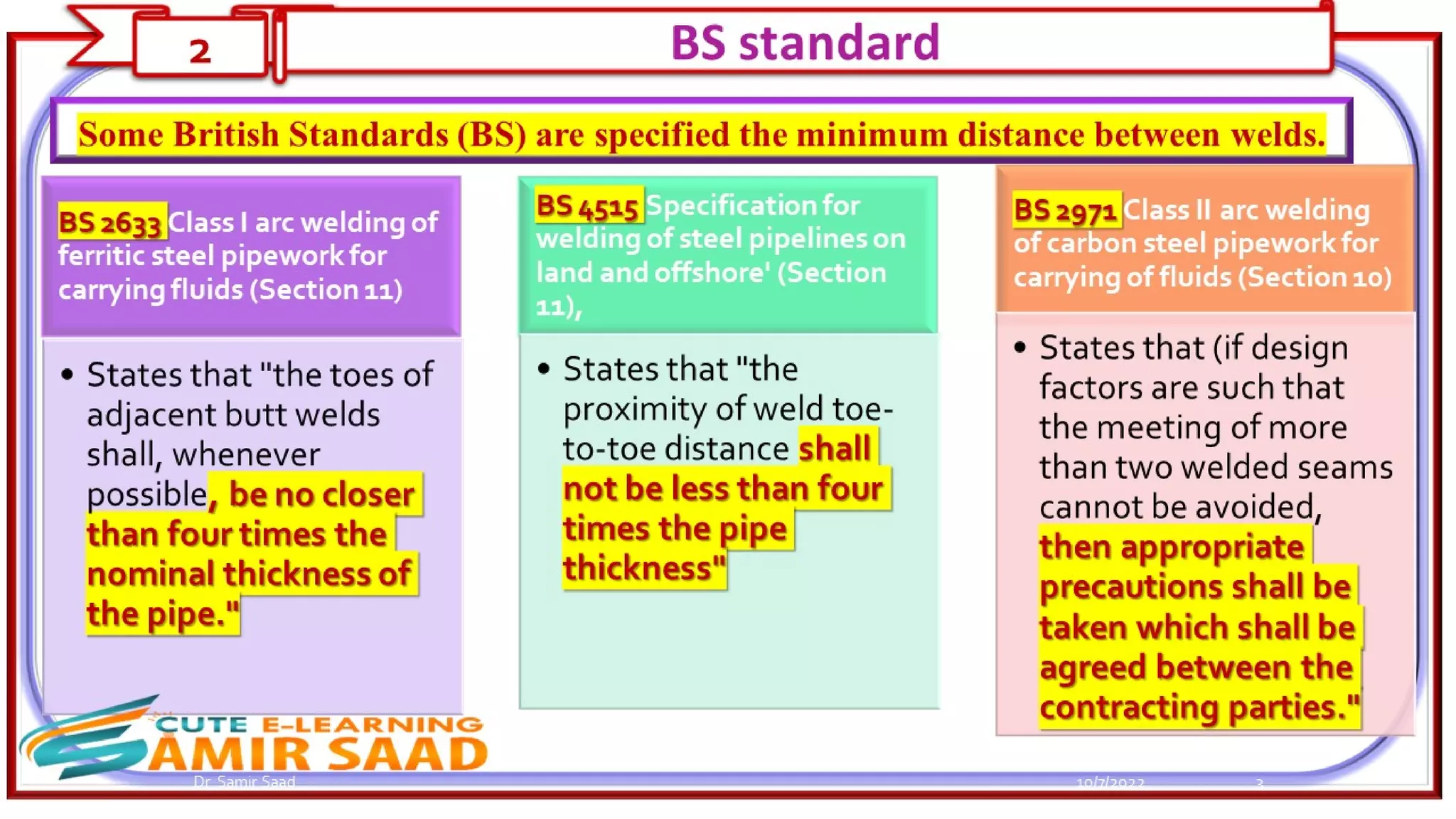 Minimum Distance Between Two Circumferential Pipe Joints--Dr.Samir Saad ...