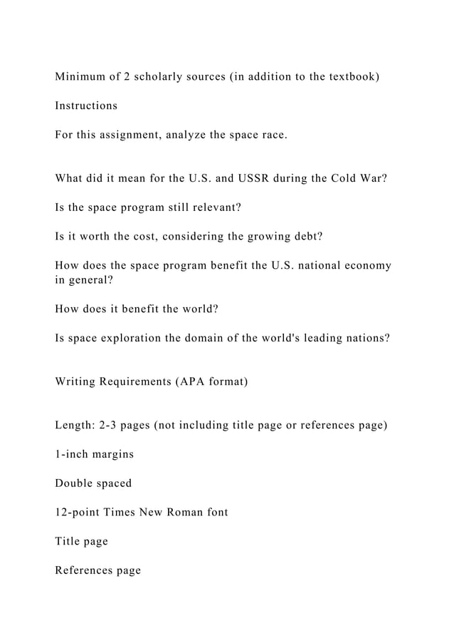 Minimum of 2 scholarly sources (in addition to the textbook)Inst.docx