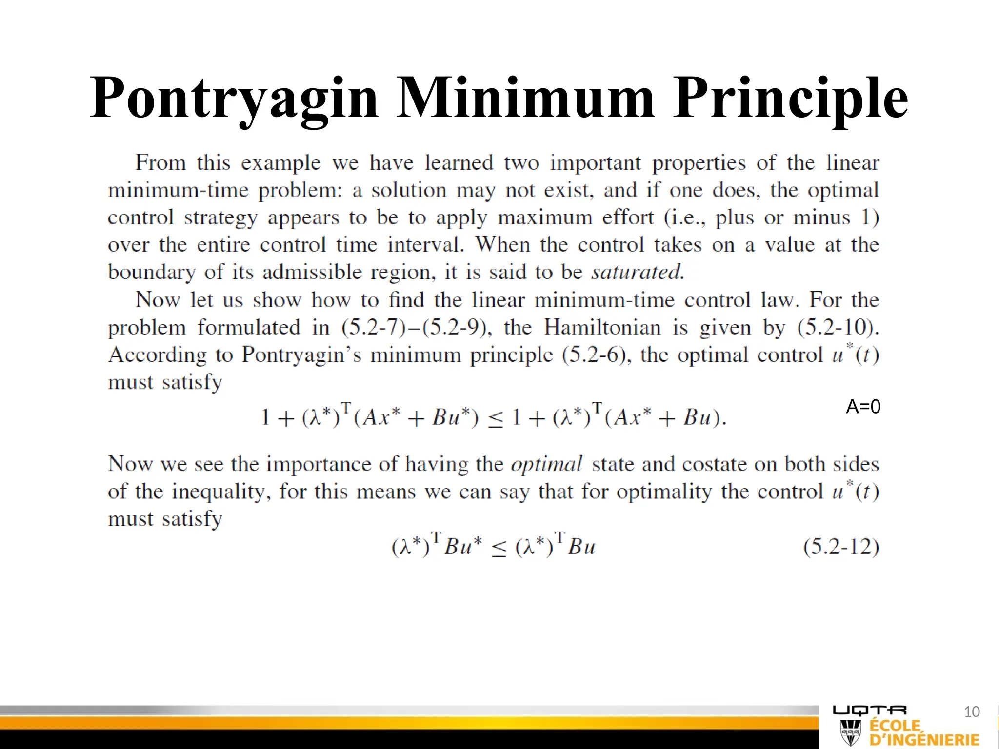 Optimization: Minimum Pontryagin Principle | PPT