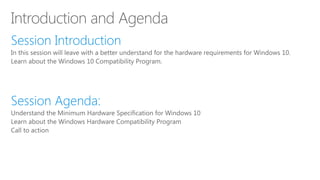 Windows 10 Minimum Hardware Specification | PPT