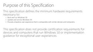 Windows 10 Minimum Hardware Specification | PPT