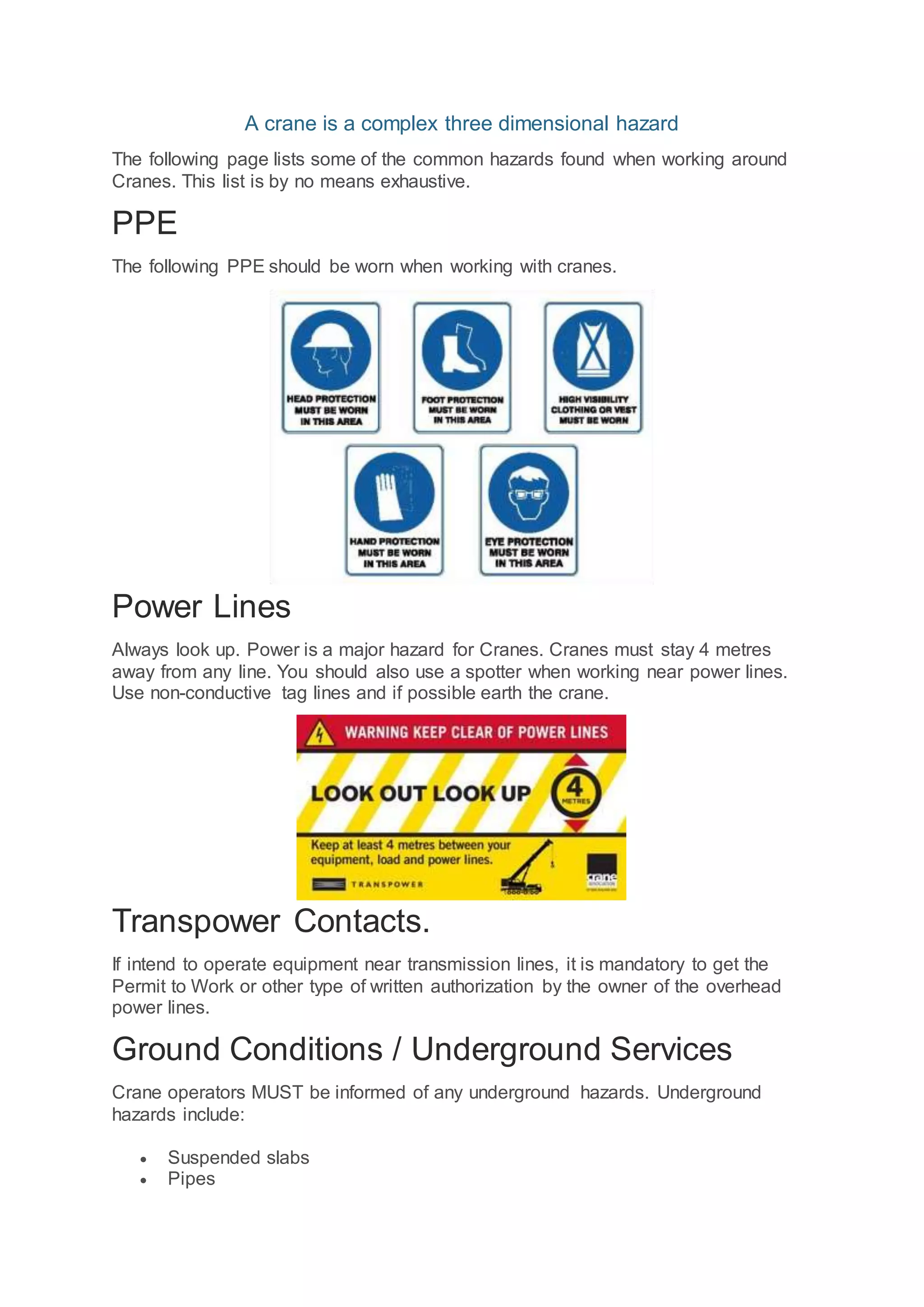 Minimum set of instruction crane safety | DOCX