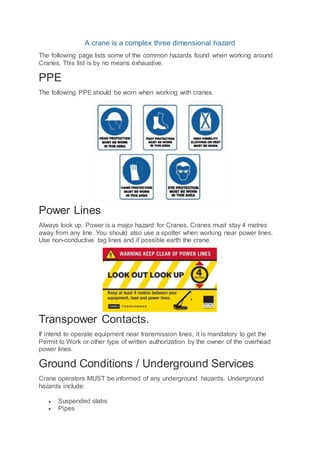 Minimum set of instruction crane safety | PDF