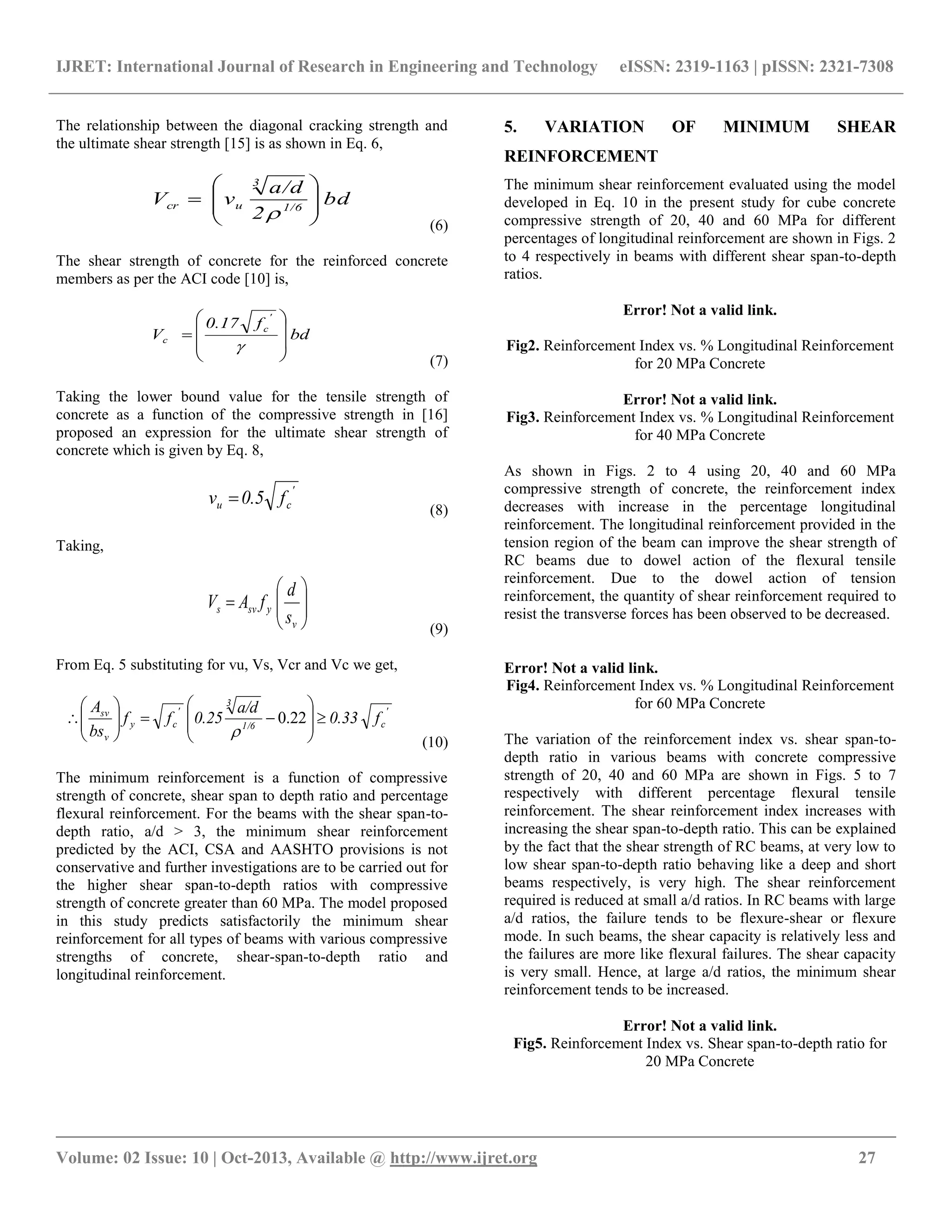 Minimum shear reinforcement for optimum ductility of reinforced ...