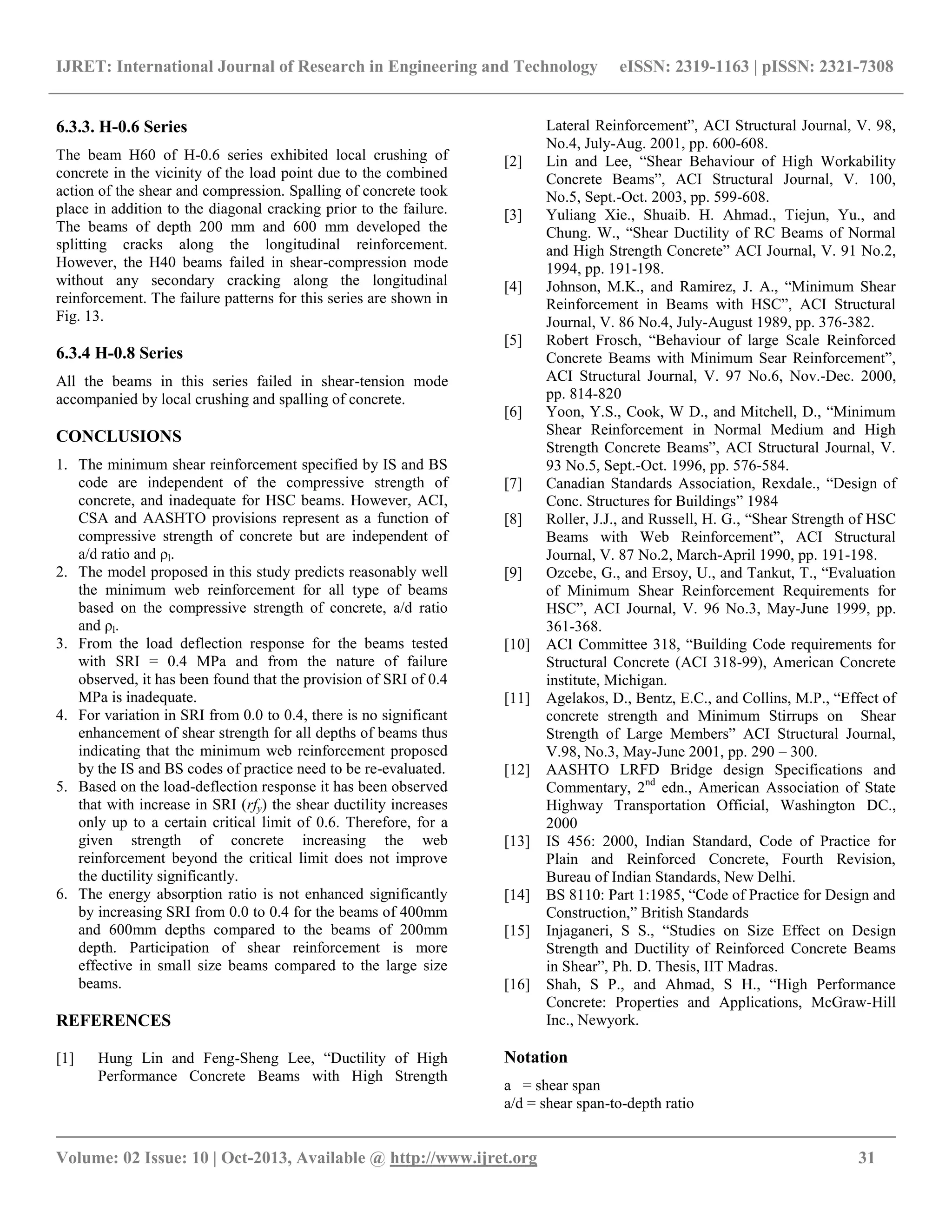 Minimum shear reinforcement for optimum ductility of reinforced concrete beams | PDF