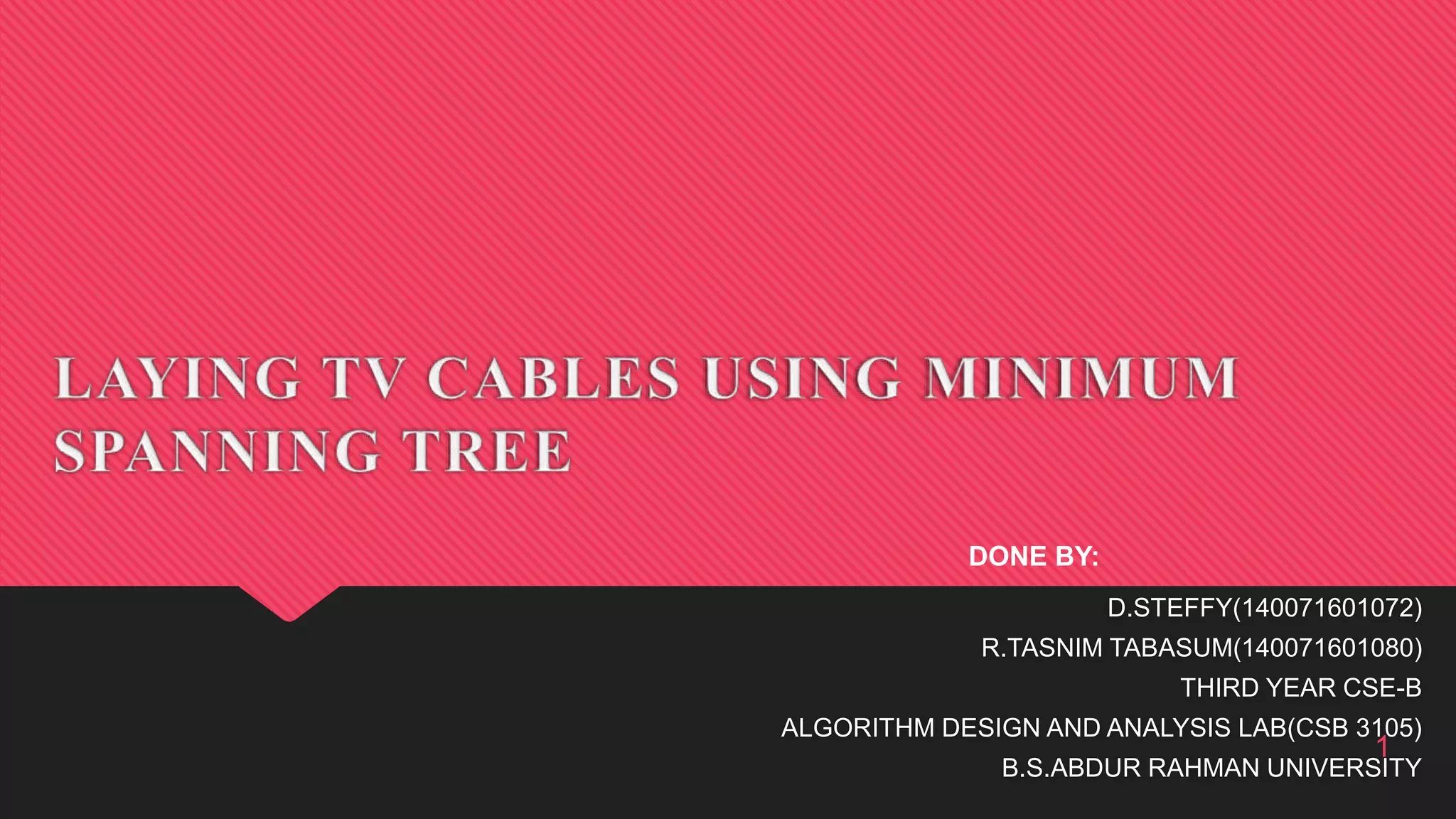 Minimum spanning tree | PPTX Minimum spanning tree | PPTX
