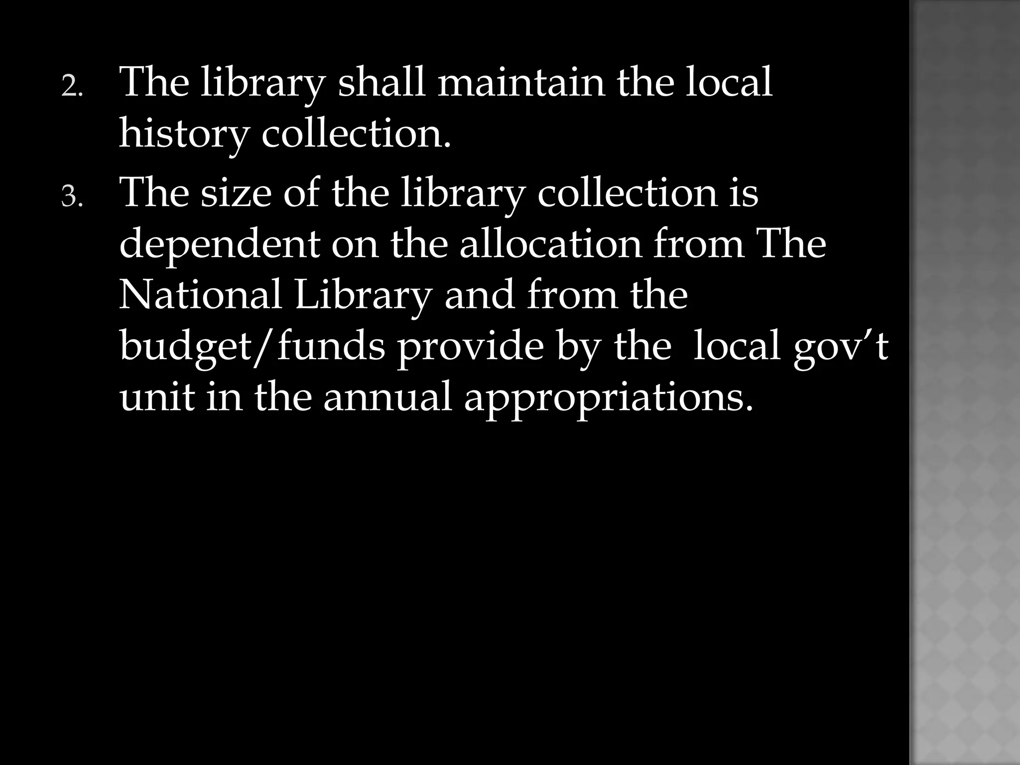 Minimum standards for philippine public libraries | PPTX