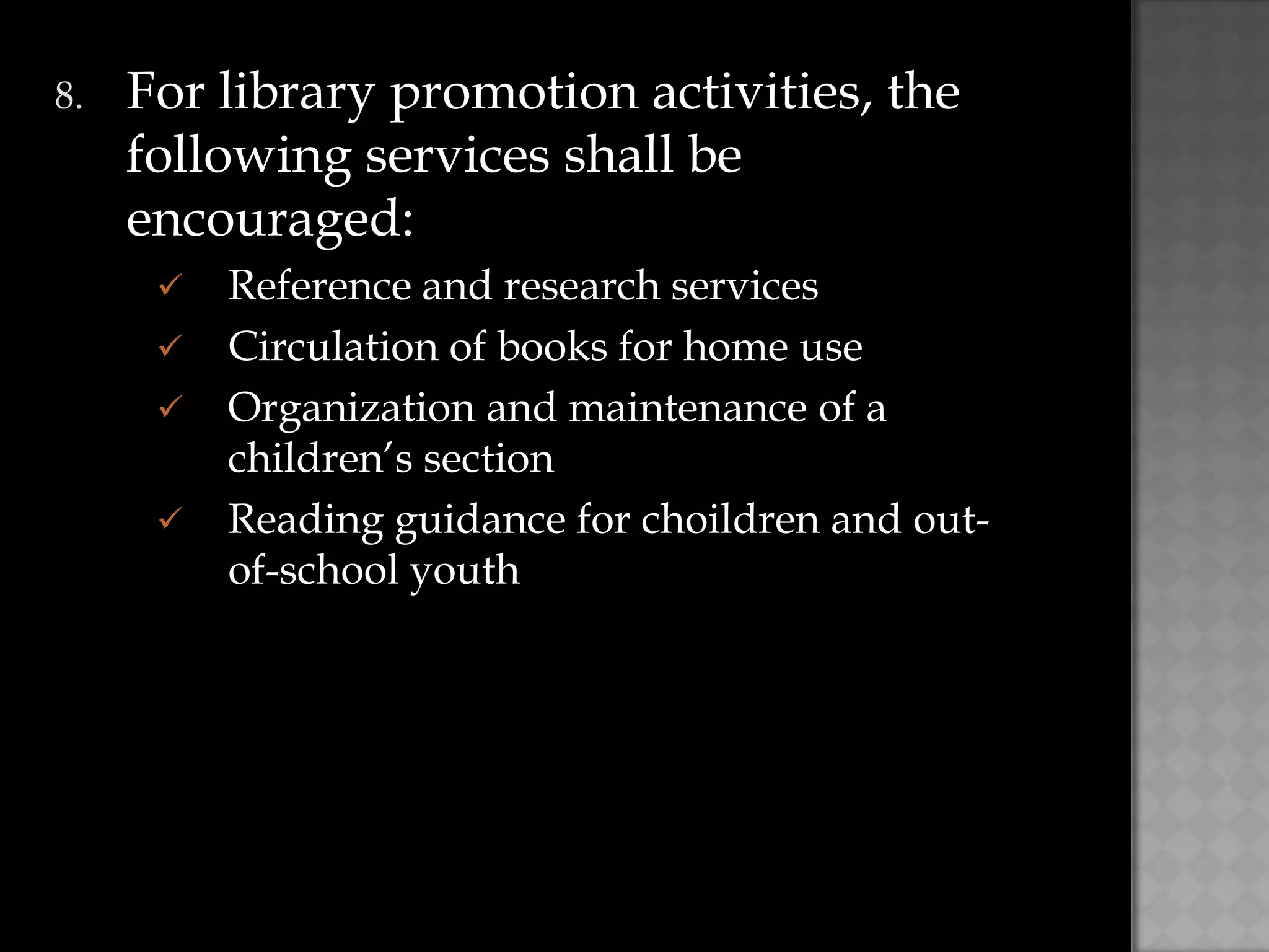 Minimum standards for philippine public libraries | PPTX