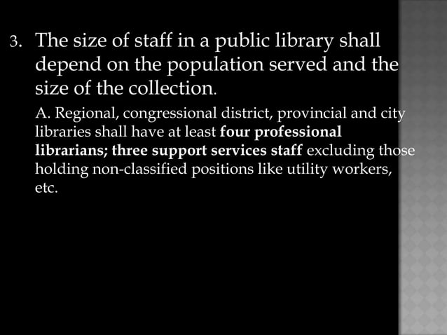 Minimum standards for philippine public libraries | PPTX | Books and ...