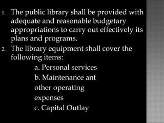 Minimum standards for philippine public libraries | PPTX