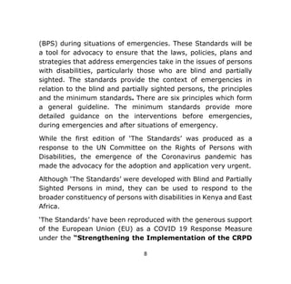 Minimum Standards for Protection and Inclusion of Person's with ...