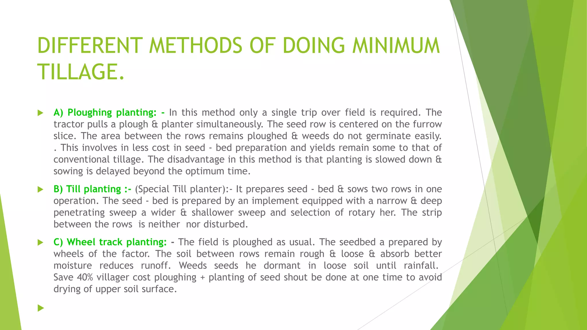 What is meant by Minimum tillage | PPTX