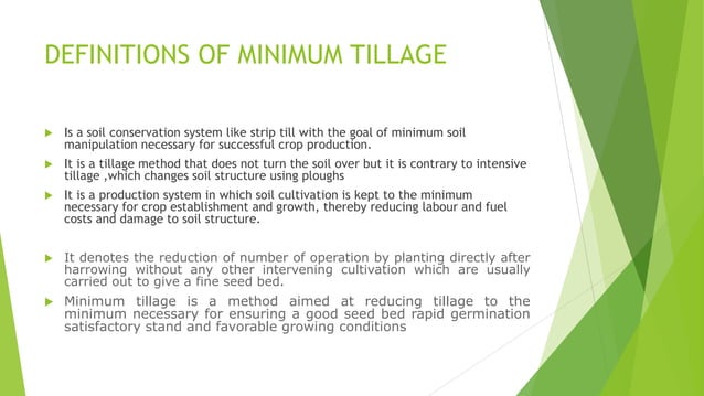 What is meant by Minimum tillage | PPTX | Agriculture | Industries