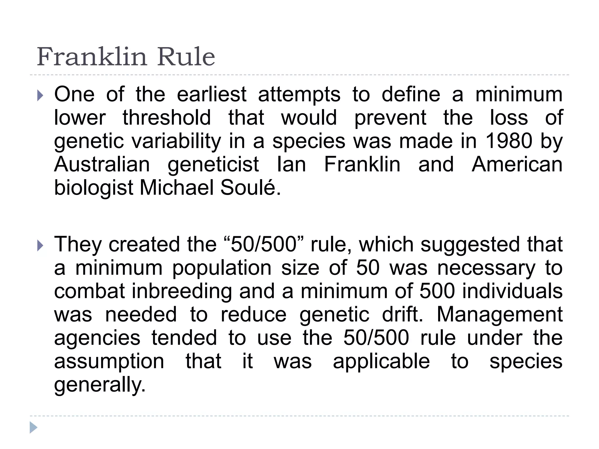 Minimum viable population and Effective population number | PPTX