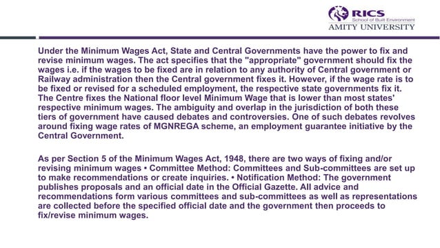 Minimum wages act | PPTX | Economy | Business and Finance