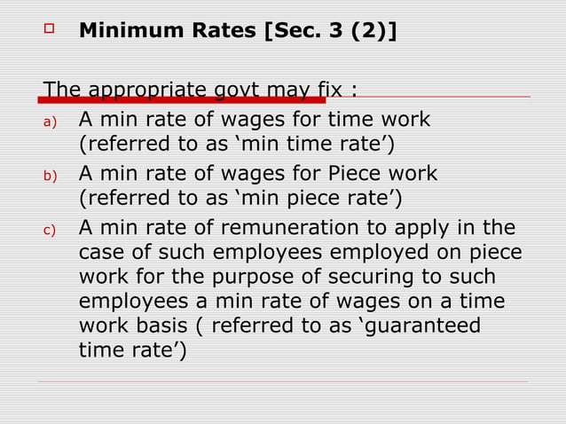 Minimum wages act, 1948 | PPT