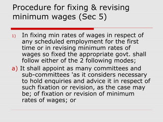 Minimum wages act, 1948 | PPT
