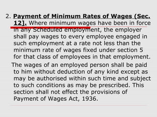 Minimum wages act, 1948 | PPT