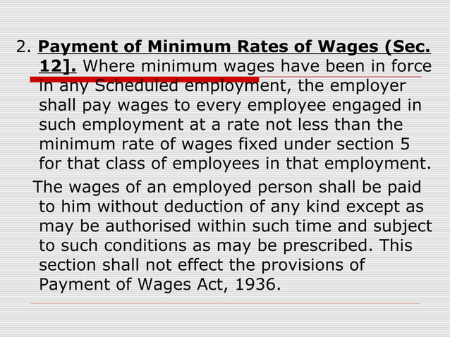 Minimum wages act, 1948 | PPT