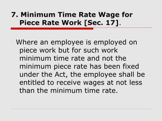 Minimum wages act, 1948 | PPT